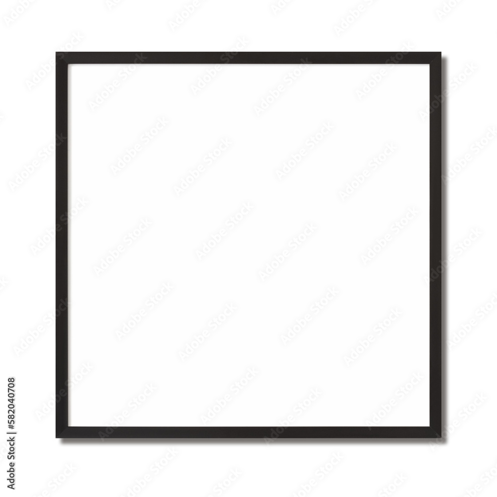 Black square frame mockup isolated cutout PNG on transparent background ...