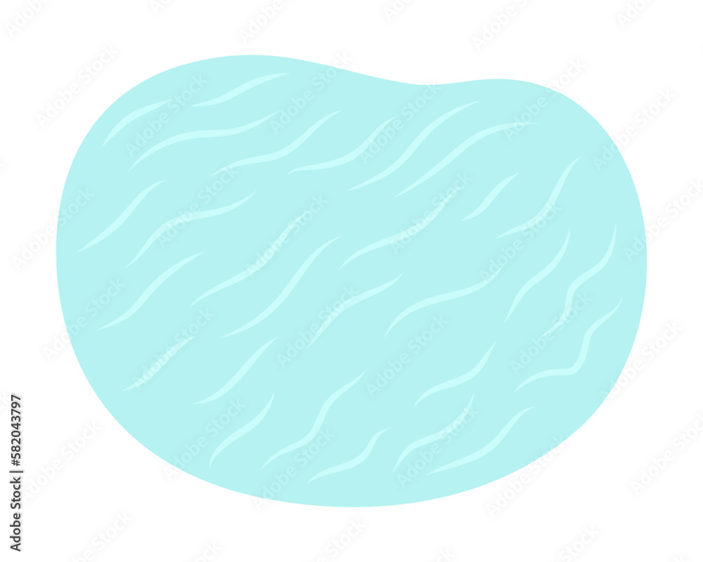 Top view swimming pool water 2D vector isolated spot illustration ...