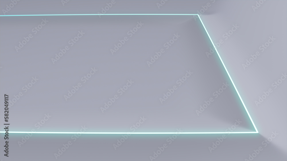 White Surface with Embossed Shape and Turquoise Illuminated Trim. Tech ...