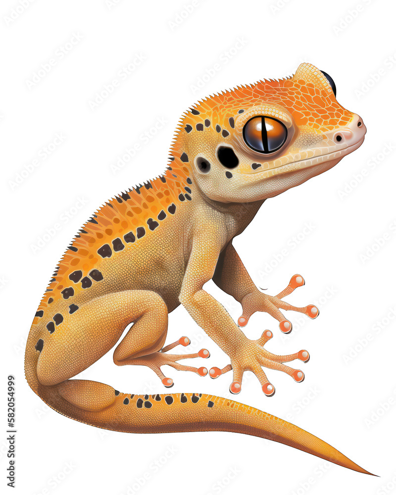 Gecko Illustration With Transparent Background. Generative Ai. Stock ...