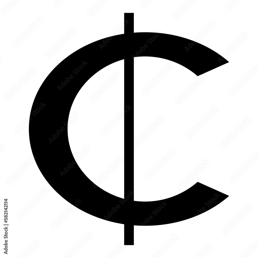 Ghana Cedi currency symbol money sign cash GHS Ghanaian icon black ...