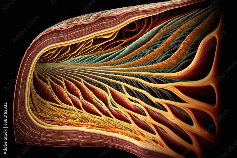 Stock-Illustration „cross-section of human muscle fibers of arm lying ...