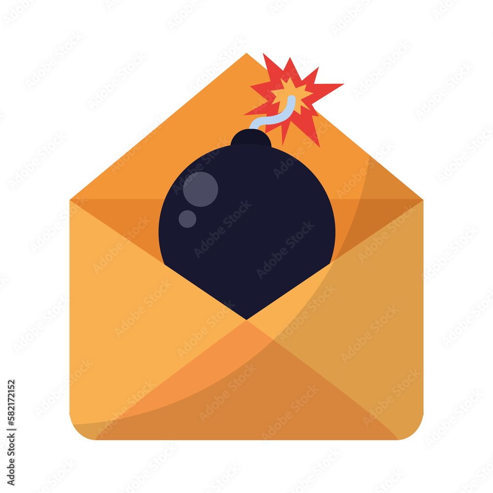 letter envelope icon png image with a bomb on transparent background ...