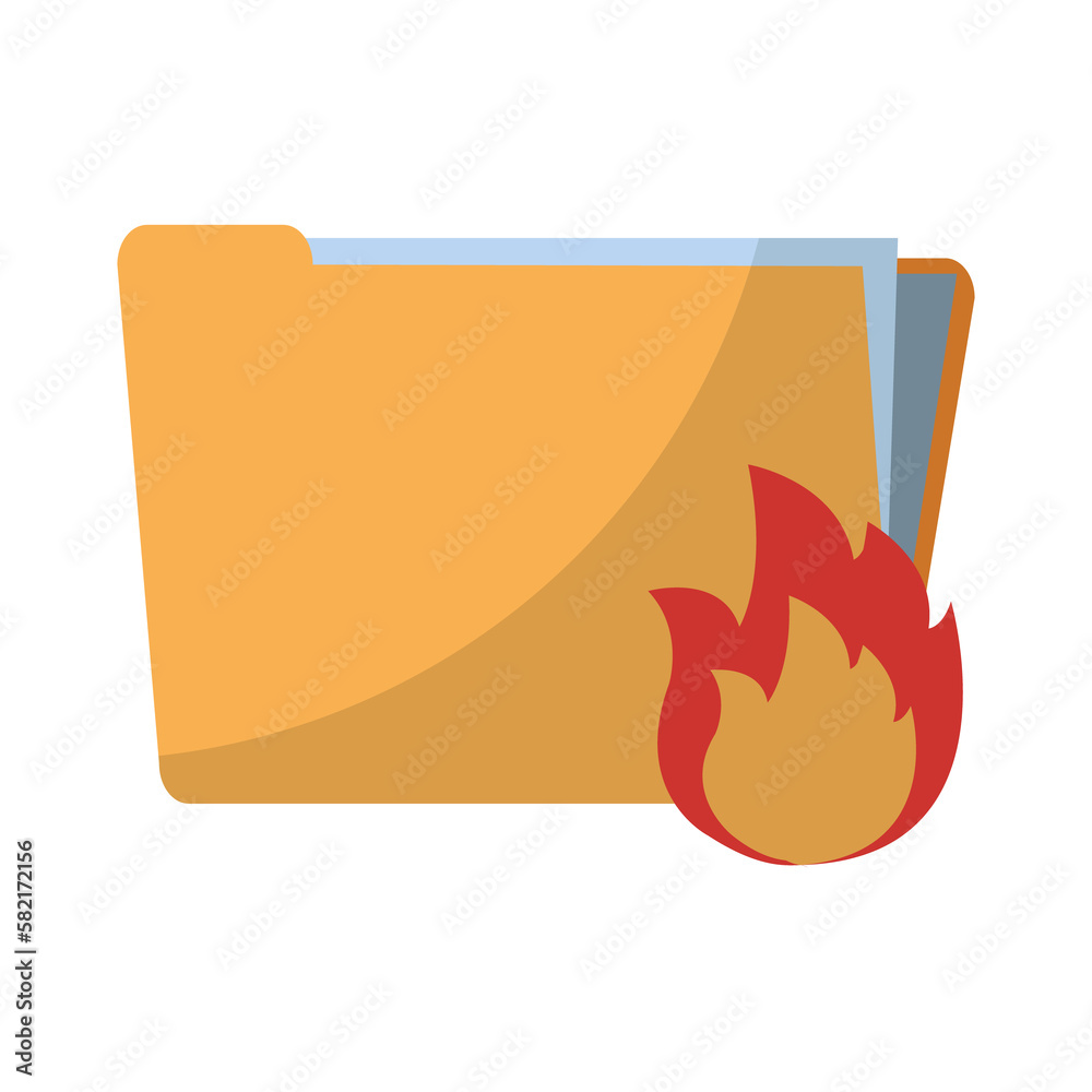 png image of folder icon with fire with transparent background Stock ...