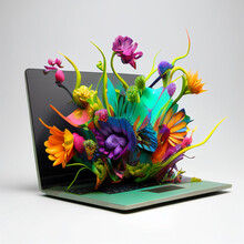 Watercolor Laptop, Flowers Free Stock Photo - Public Domain Pictures