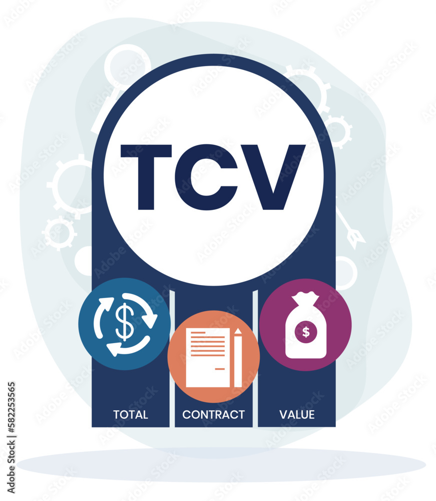 TCV - total contract value. acronym business concept. vector ...