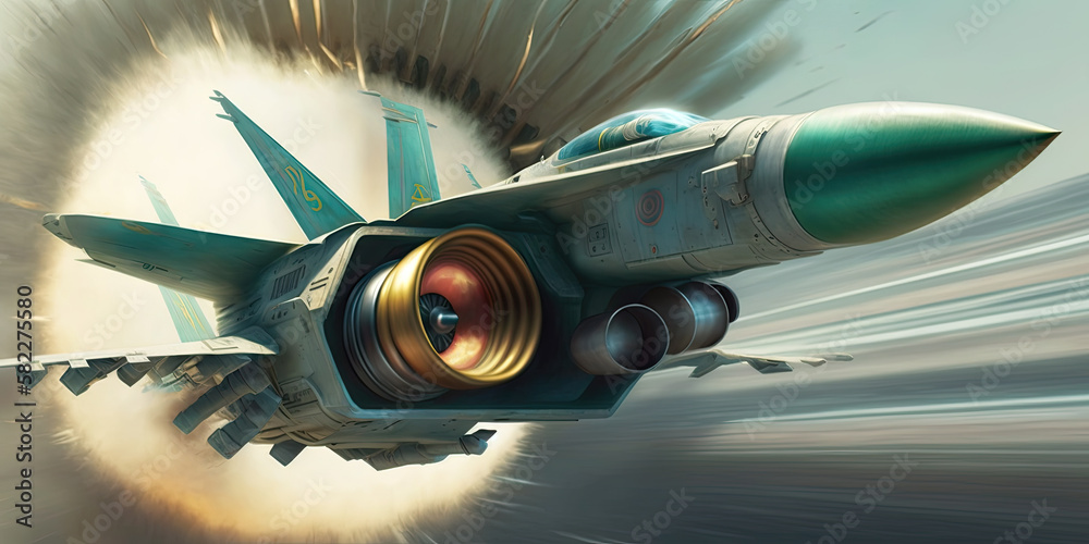Realistic image of a very loud noise sonic boom - Generative AI Stock ...