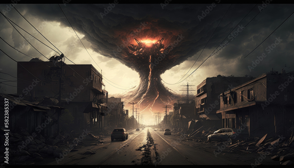 Apocalypse end of the world Stock Illustration | Adobe Stock