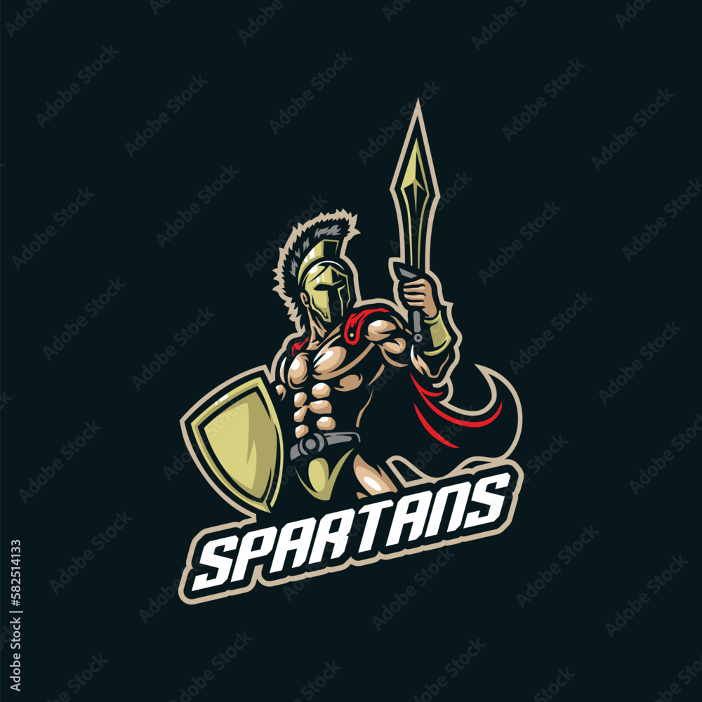 Spartan mascot logo design vector with modern illustration concept ...