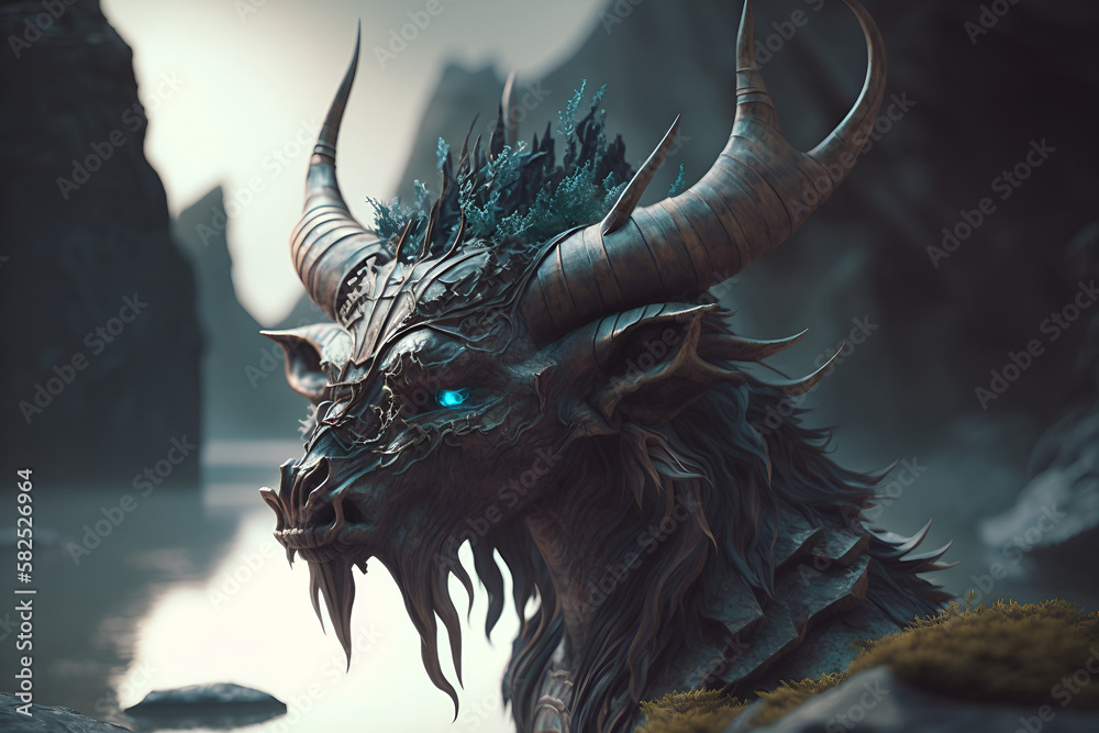 Mythical and surrealistic creature with a strange and different shape ...