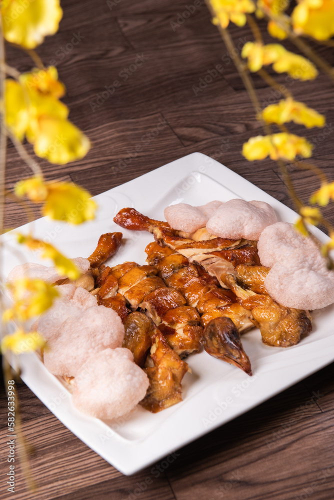 chef signature golden roasted crispy farm kampong whole chicken with ...