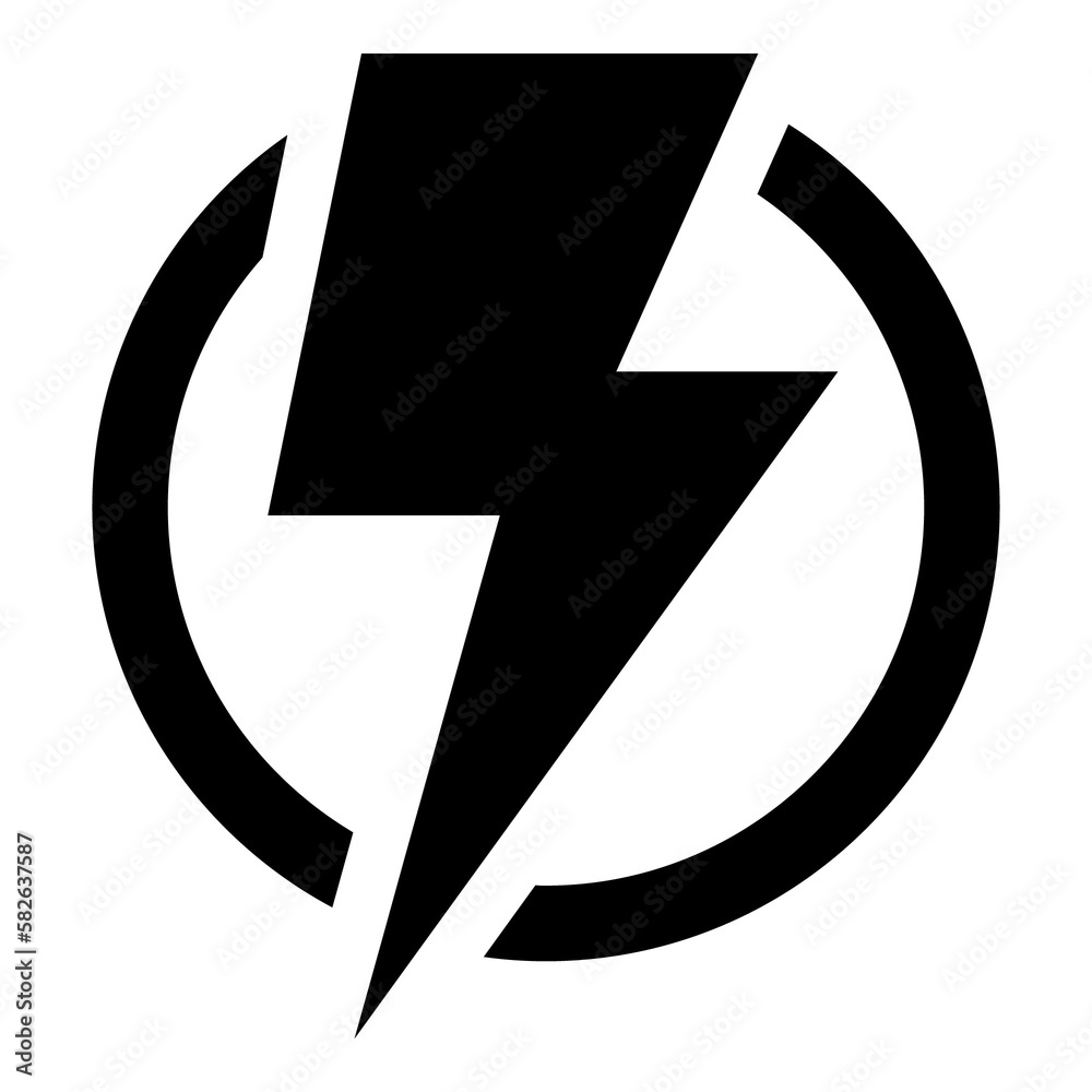 lightning bolt icon PNG image Stock Illustration | Adobe Stock