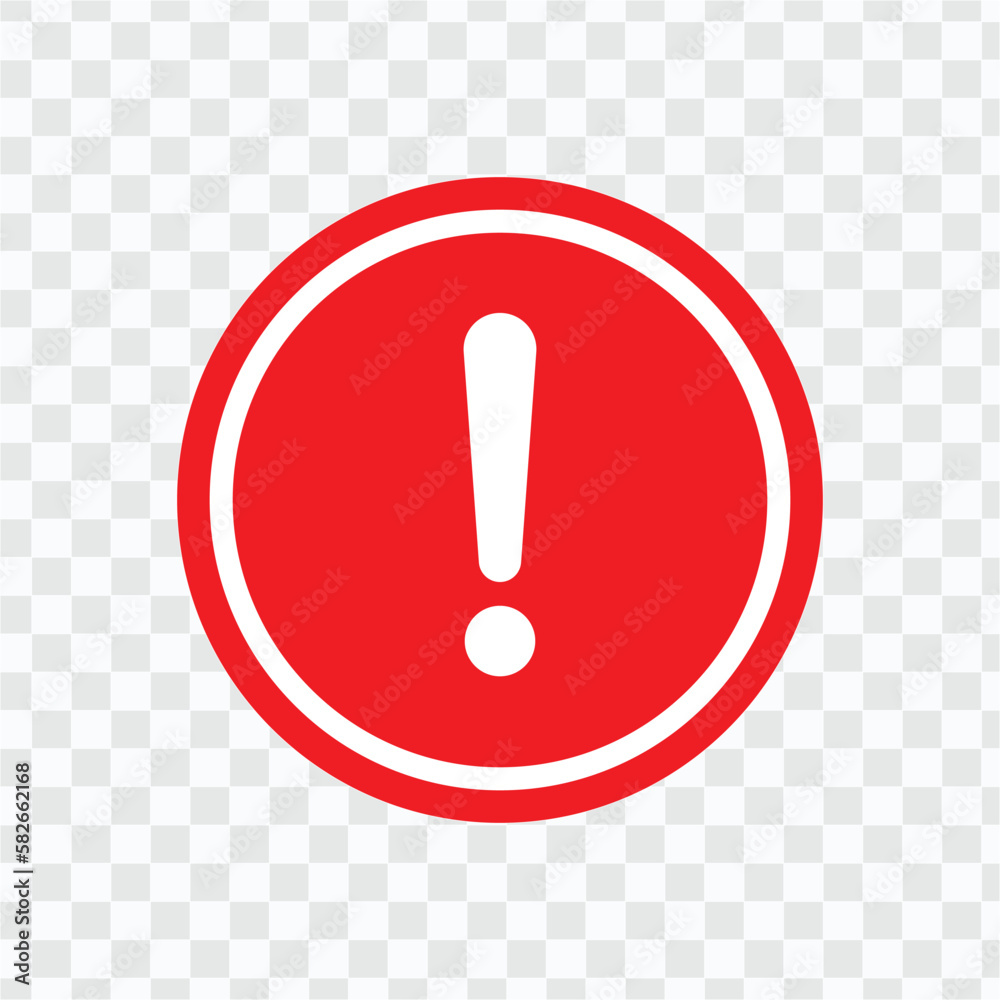 Vector de Stock warning icon. Vector illustration of Red Icon Isolated ...