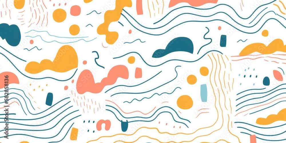 funny and creative doodle hand draw simple lines and shapes, childish ...