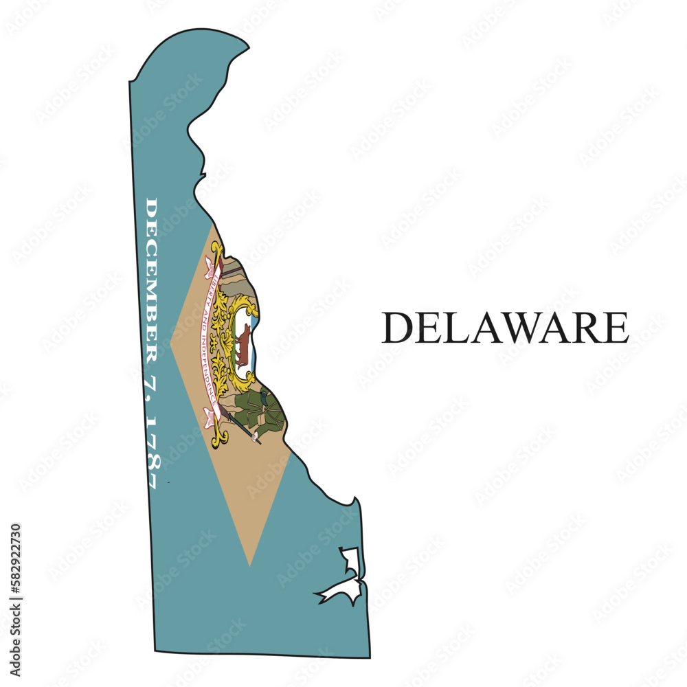Delaware map vector illustration. Global economy. State in America ...