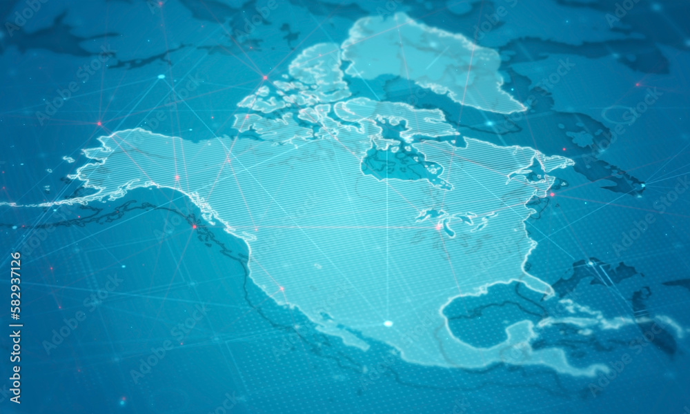 North America Map Digital Cyber Background Stock Illustration | Adobe Stock