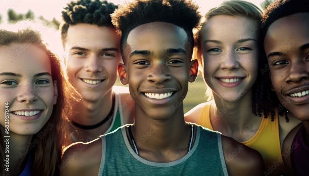 Group of Diverse and Empowered Multiracial Youth High School Students ...