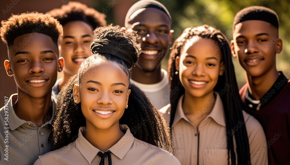 Group of Diverse and Empowered African American Black Youth High School ...