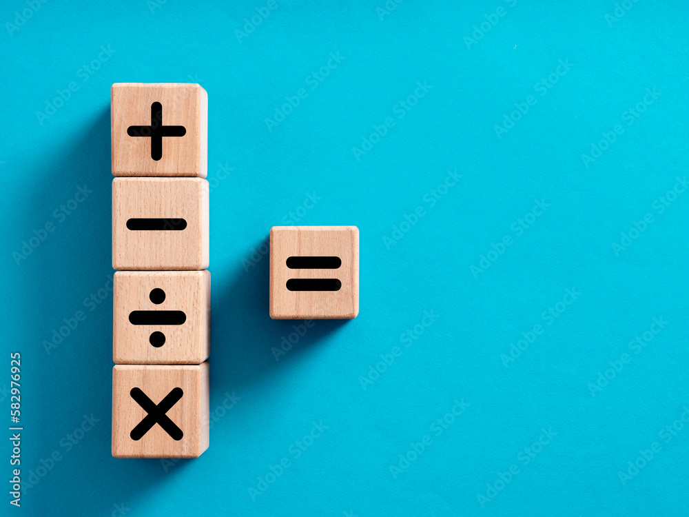 Basic mathematical operations symbols. Plus, minus, multiply, divide ...
