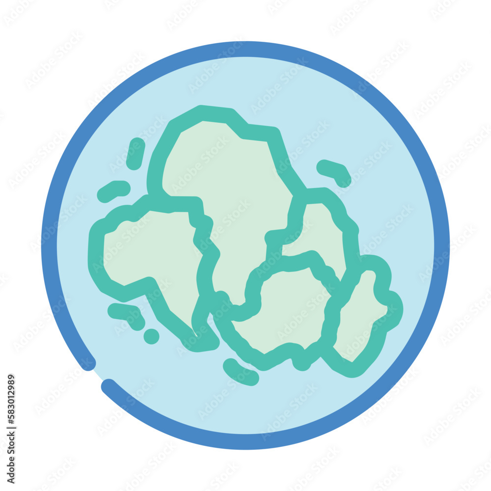 gondwana earth continent map color icon vector illustration Stock ...