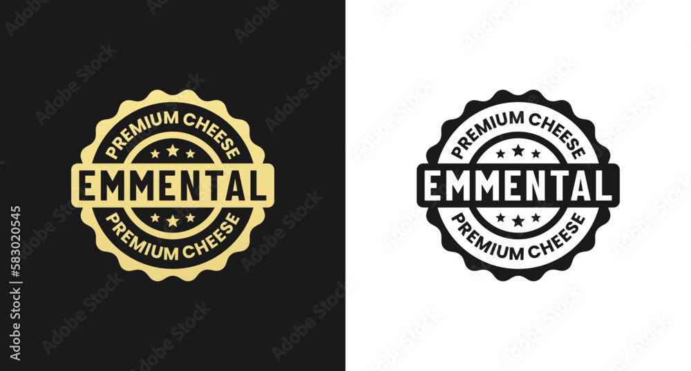 Vektor Emmental cheese label or Emmental cheese mark vector isolated in ...