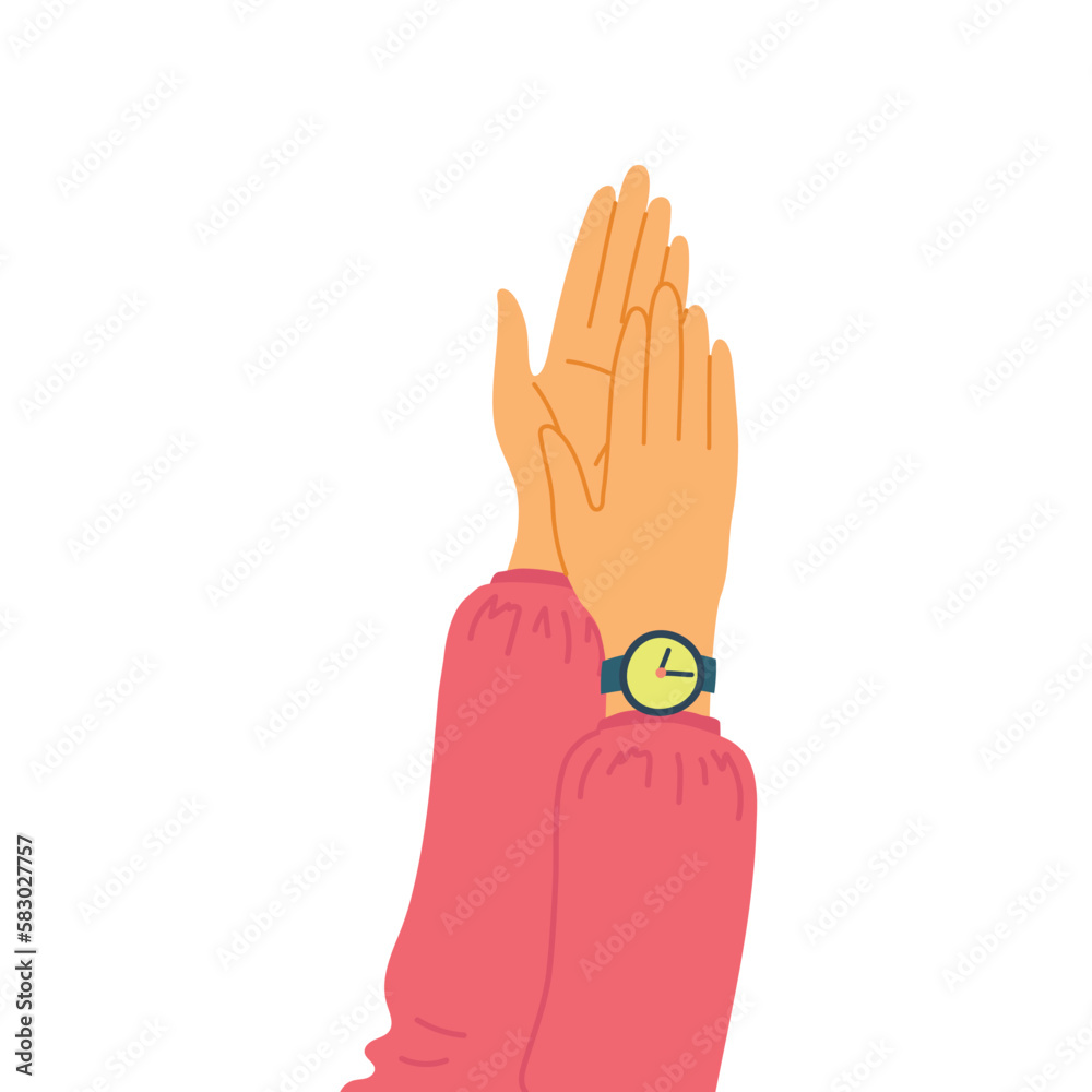 Cartoon Color Male Clapping Human Hands Celebration and Success Concept ...
