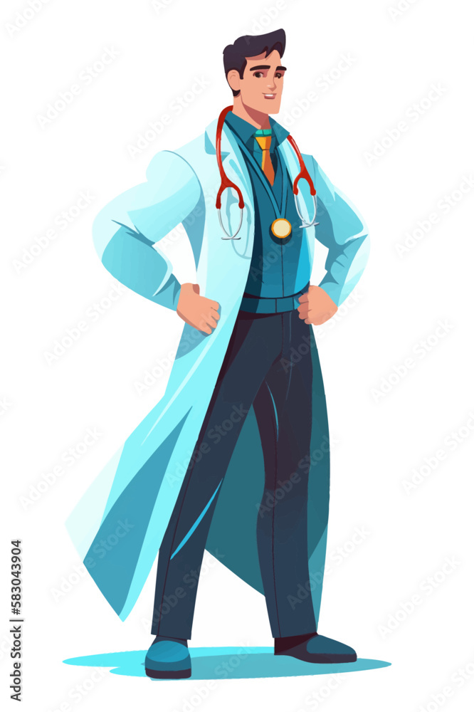 Doctor super-hero in a medical uniform, National doctors day ...