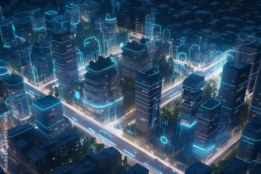 Concept of artificial intelligence. Advanced futuristic smart ...