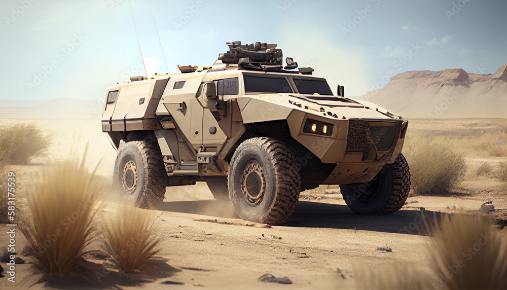 Army SUV offroading in sund desert Stock Illustration | Adobe Stock