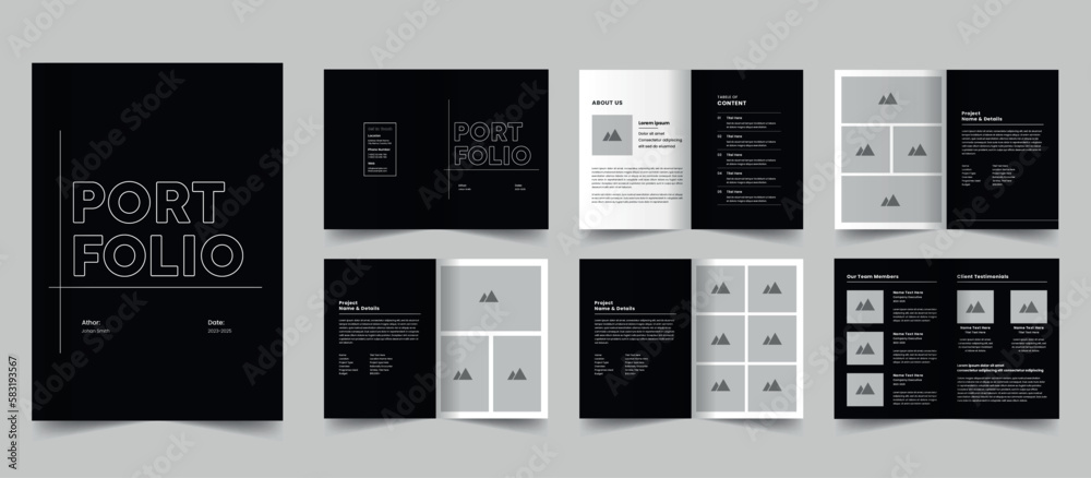 Minimal Design Portfolio Template, brand guidelines layout Stock Vector ...