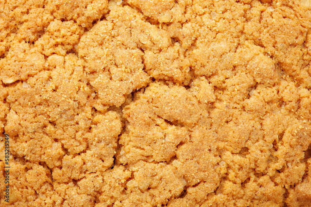 Oatmeal cookies top structure close-up, background wallpaper, uniform ...
