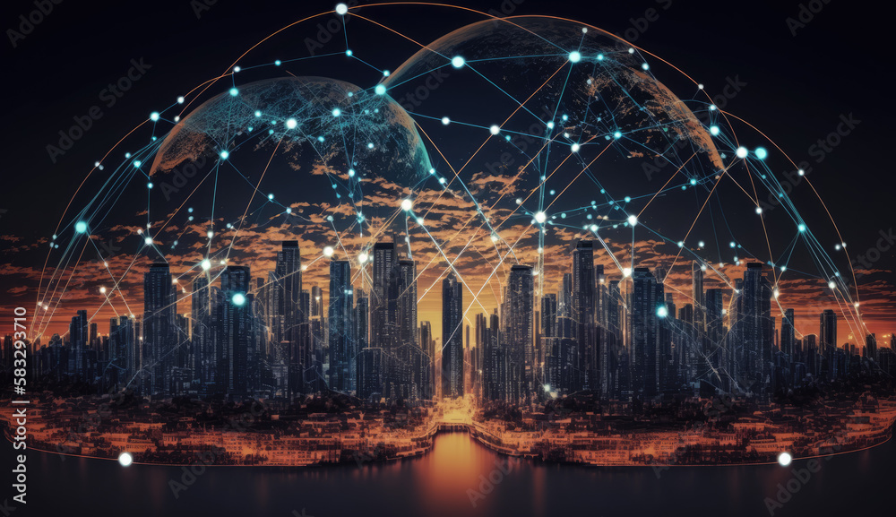 Global Connection Future Technology Web3 Virtual Background 3D Web of ...