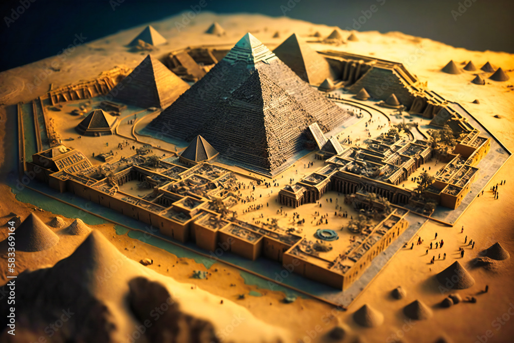 From a top-down perspective, admire the iconic Giza Pyramid Complex ...