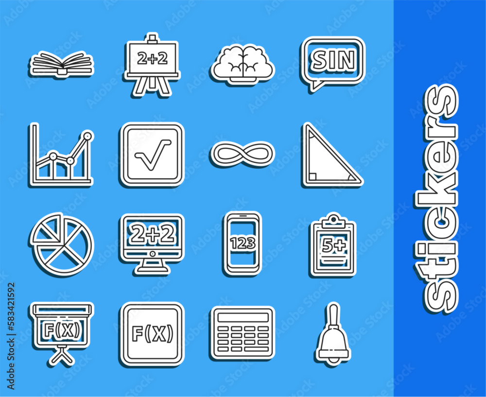 Set Line Test Or Exam Sheet Mathematics Function Sine Calendar Graph Schedule Chart