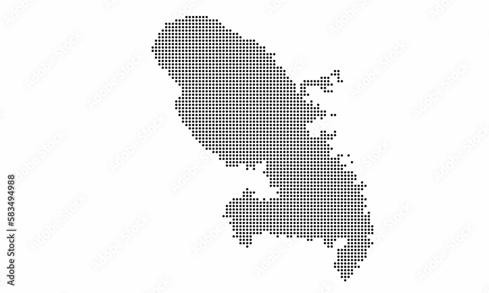 Martinique dotted map with grunge texture in dot style. Abstract vector ...