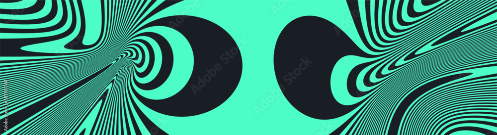 Image vectorielle Stock Psychedelic pattern with melting and distorting lines. The geometric ...