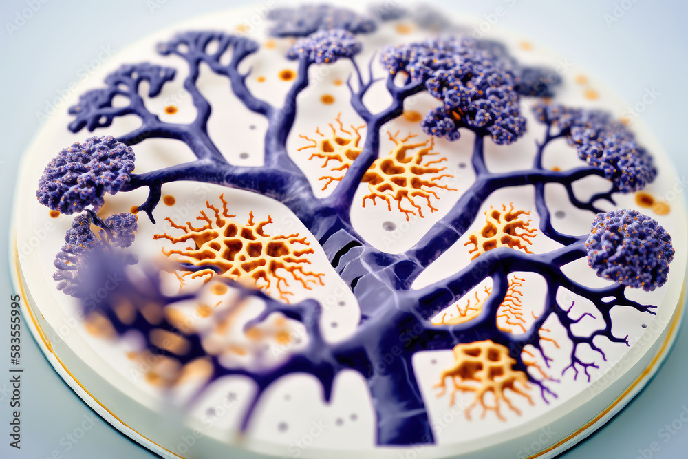 Stock-Illustration „Alzheimer's and dementia disease: amyloid plaques forming between neurons ...