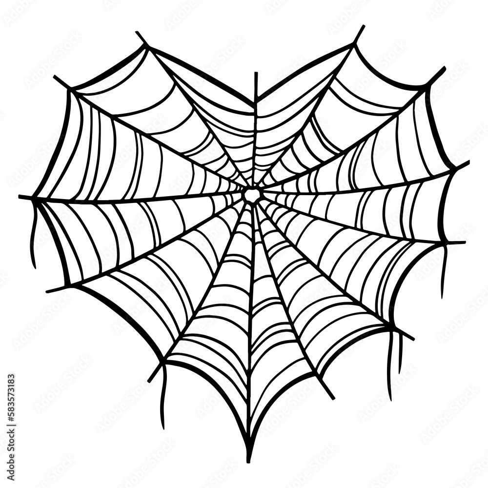 spider web heart symbol sketch PNG illustration with transparent ...