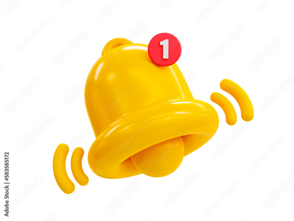 3d minimal turn-on notification concept. New update reminder. New ...