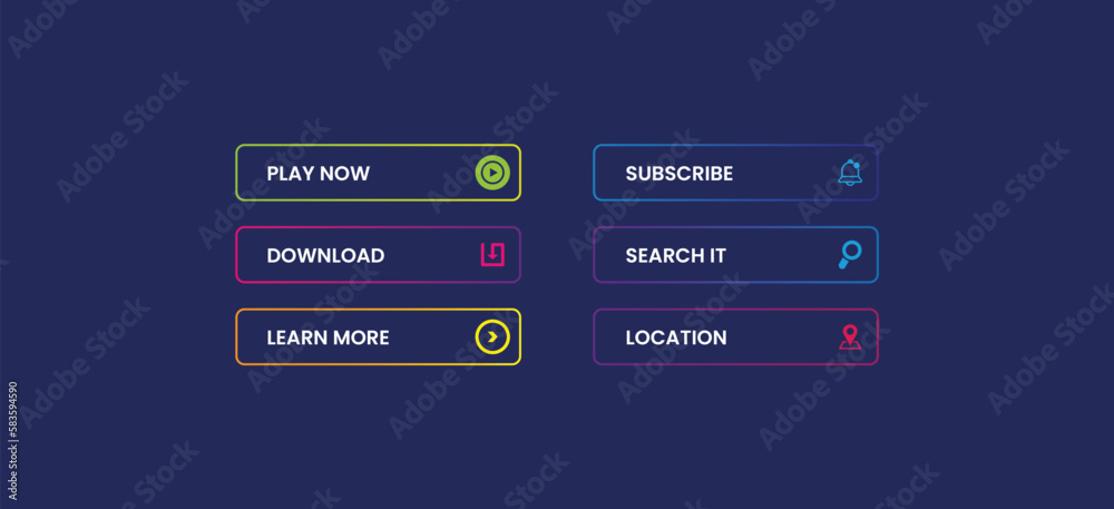 Ui Kit and Button design Stock Vector | Adobe Stock