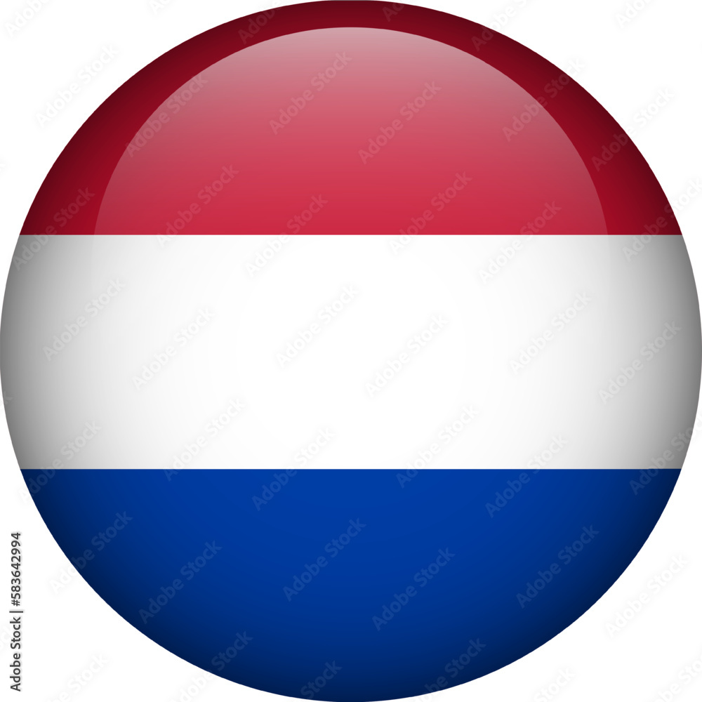 Netherlands flag button. Emblem of Netherlands. Vector flag, symbol ...