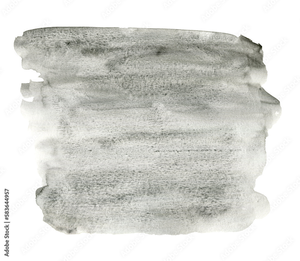 Pale delicate gray gradient color watercolor square stain. Light brush ...