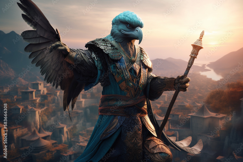 AI-Generated DND Paladin Aarakocra Bird Character, From the Elemental ...