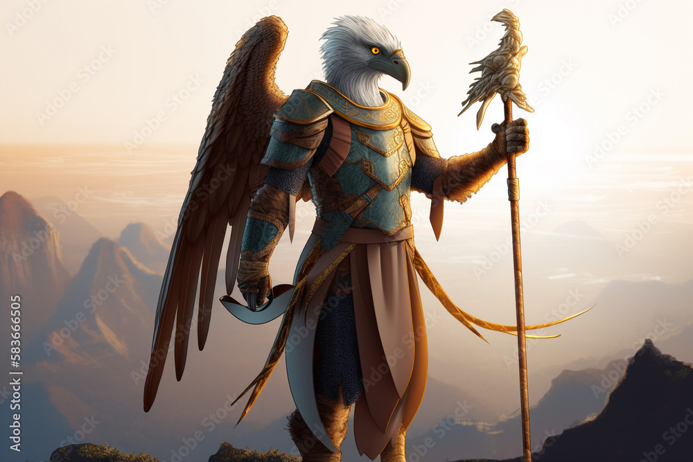AI Generated DND Paladin Aarakocra Bird Character, From the Elemental ...