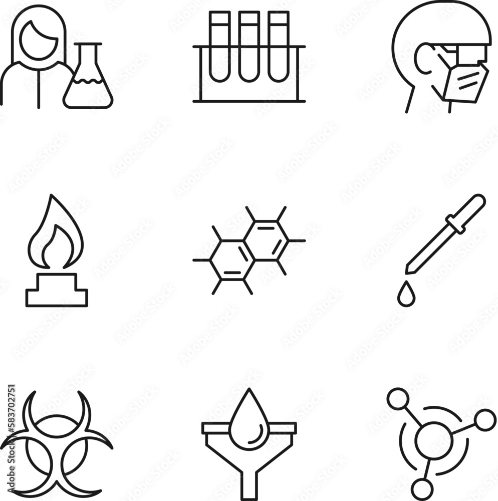 Collection of vector isolated signs drawn in line style. Editable ...