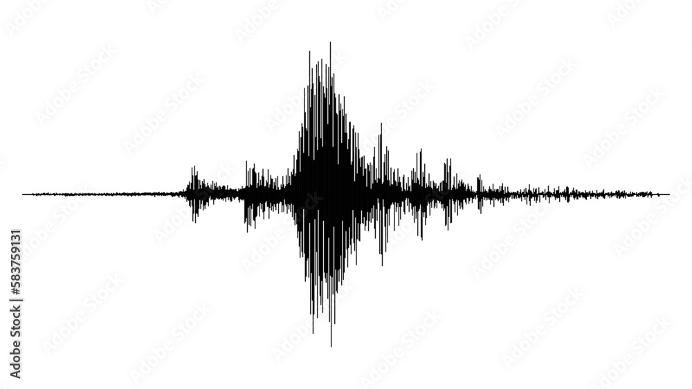 Earthquake seismograph wave, seismic activity vibration sound graph ...