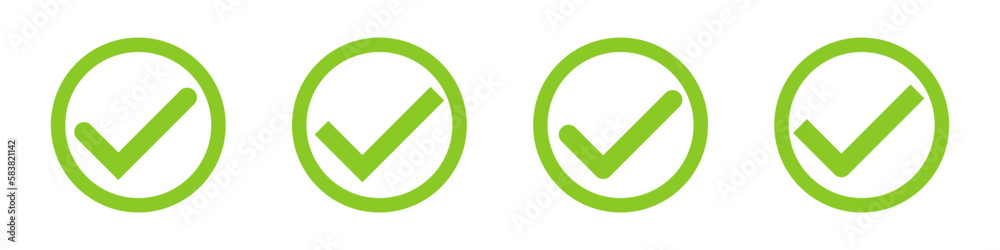 Image vectorielle Stock Green check mark vector illustration set. OK ...