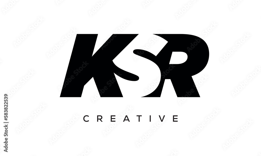 KSR letters negative space logo design. creative typography monogram ...