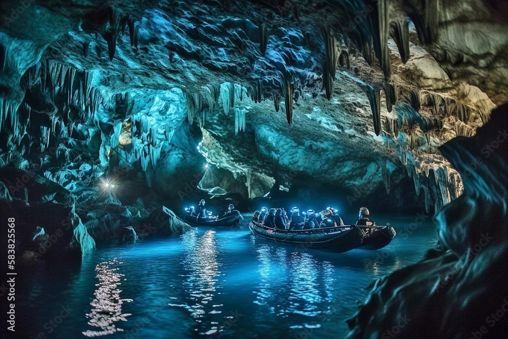 Waitomo Glowworm Caves, New Zealand, Bioluminescent Glow, Illuminated ...