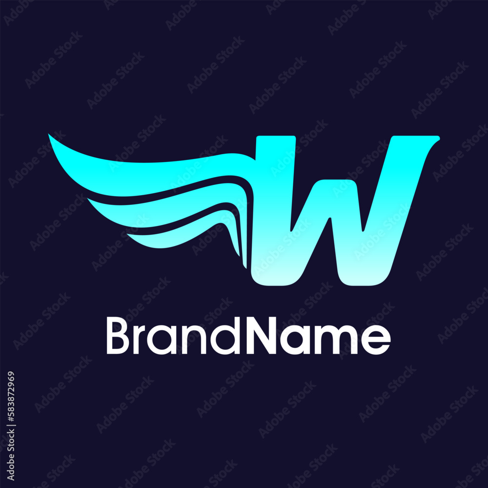 Initial W Wing Logo Stock Vector | Adobe Stock